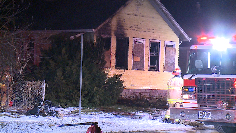 Fire crews battle vacant house fire