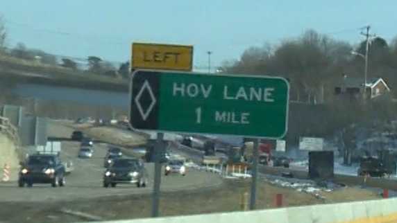 HOV lanes to remain closed Monday