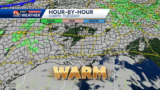 Windy and cloudy conditions Tuesday. Cooler and wetter changes coming