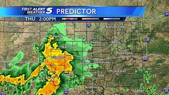 HOUR-BY-HOUR: Rain developing over Oklahoma City