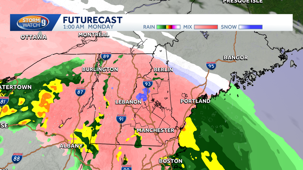 New Hampshire weather: Wintry mix Sunday night