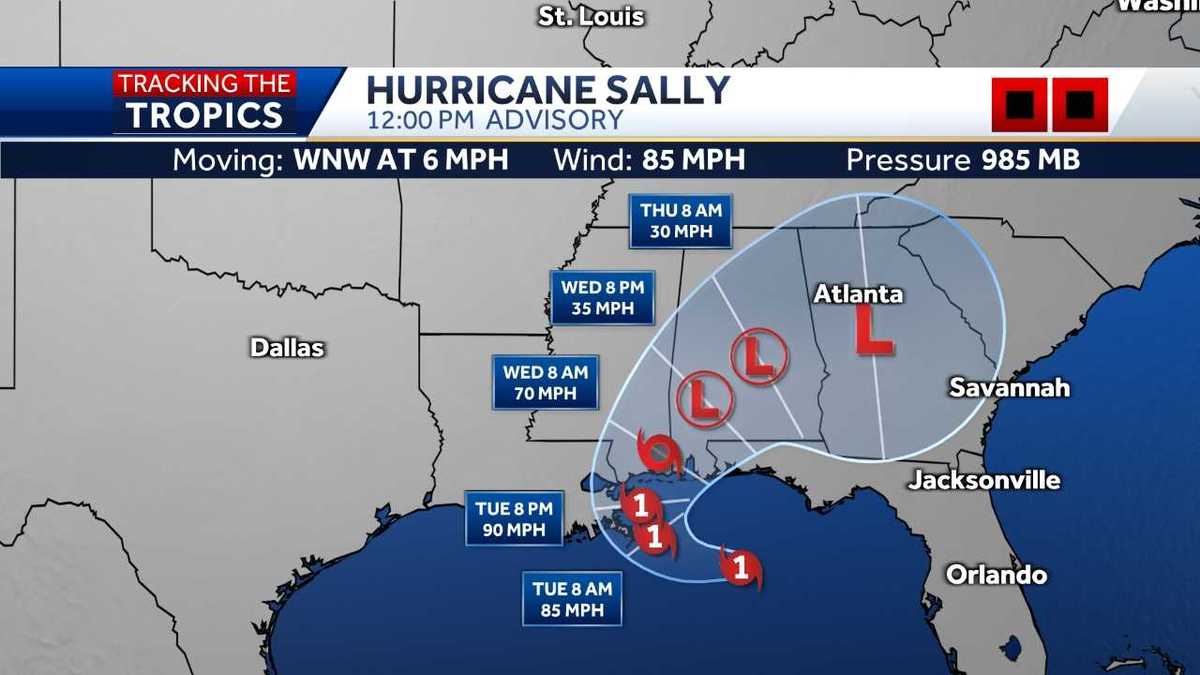 Sally rapidly strengthens into a hurricane