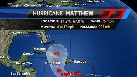 Matthew becomes a hurricane in Caribbean