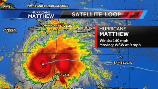 Hurricane Matthew strengthens to Category 4