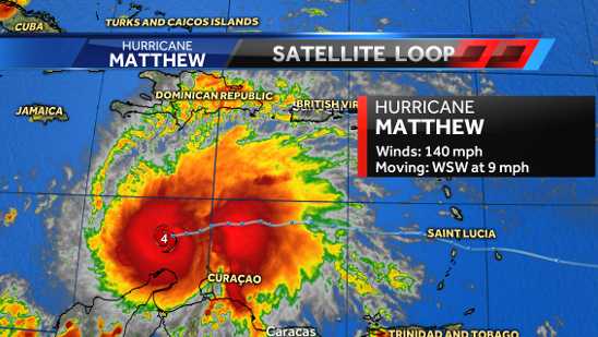 Hurricane Matthew strengthens to Category 4
