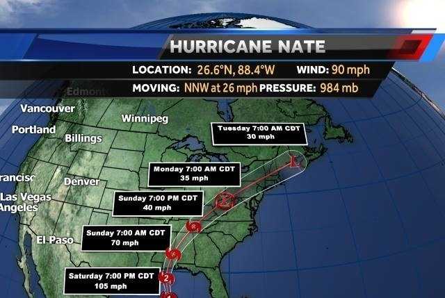 Hurricane Nate: View maps and graphics