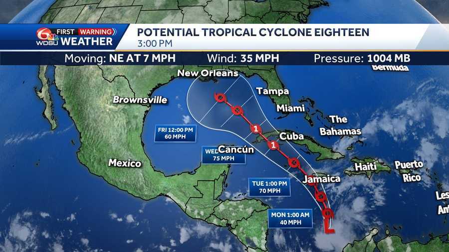 Louisiana tracking tropical depression: Path, cone, forecast
