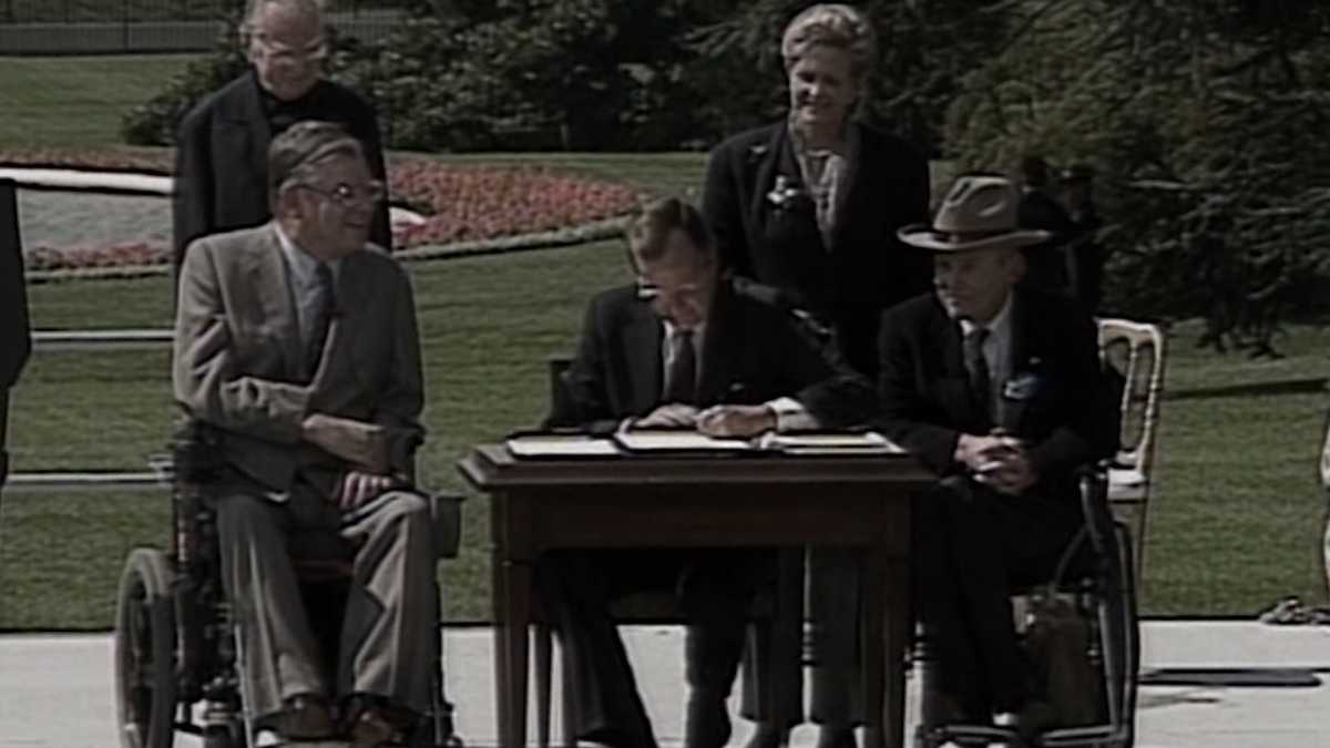 President H.W. Bush signed ADA in 1990, became a champion for people ...
