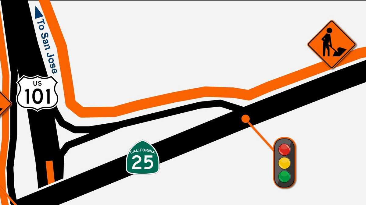 Highway 101 and State Route 25 will have a new alignment