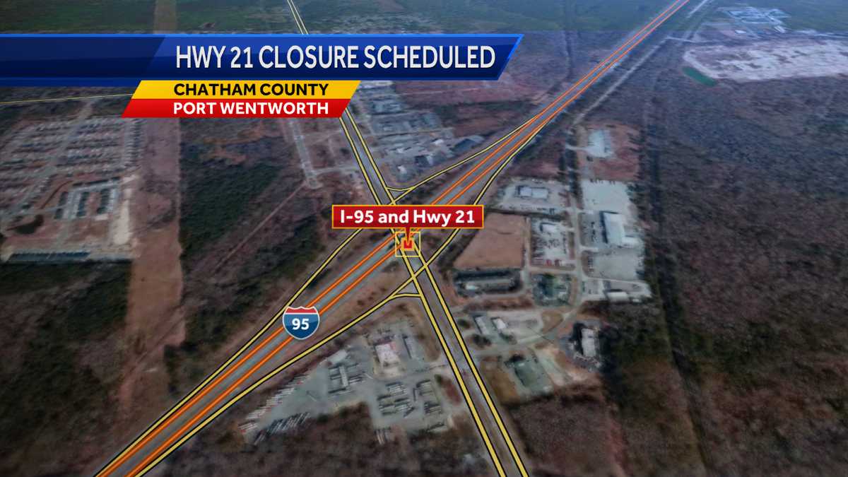 Highway 21 to be closed at I-95 bridge for new interchange configuration