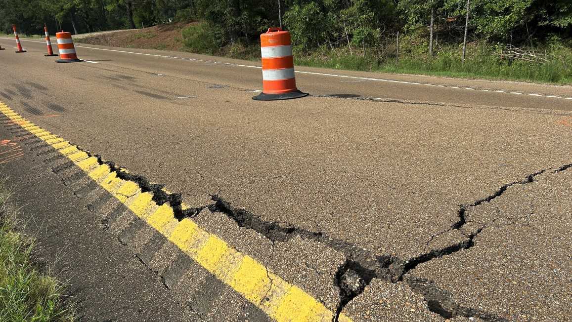 New images reveal buckled road caused by days of high heat