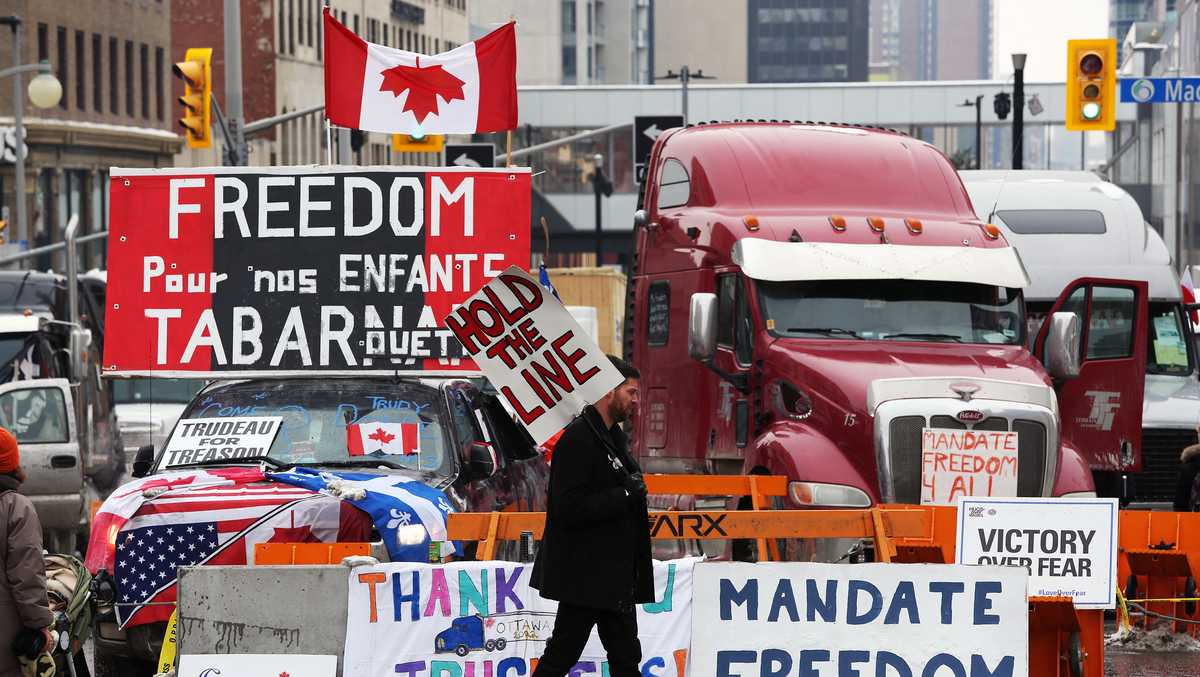Protesters angry over Canadian COVID-19 mandates have blocked key roads ...