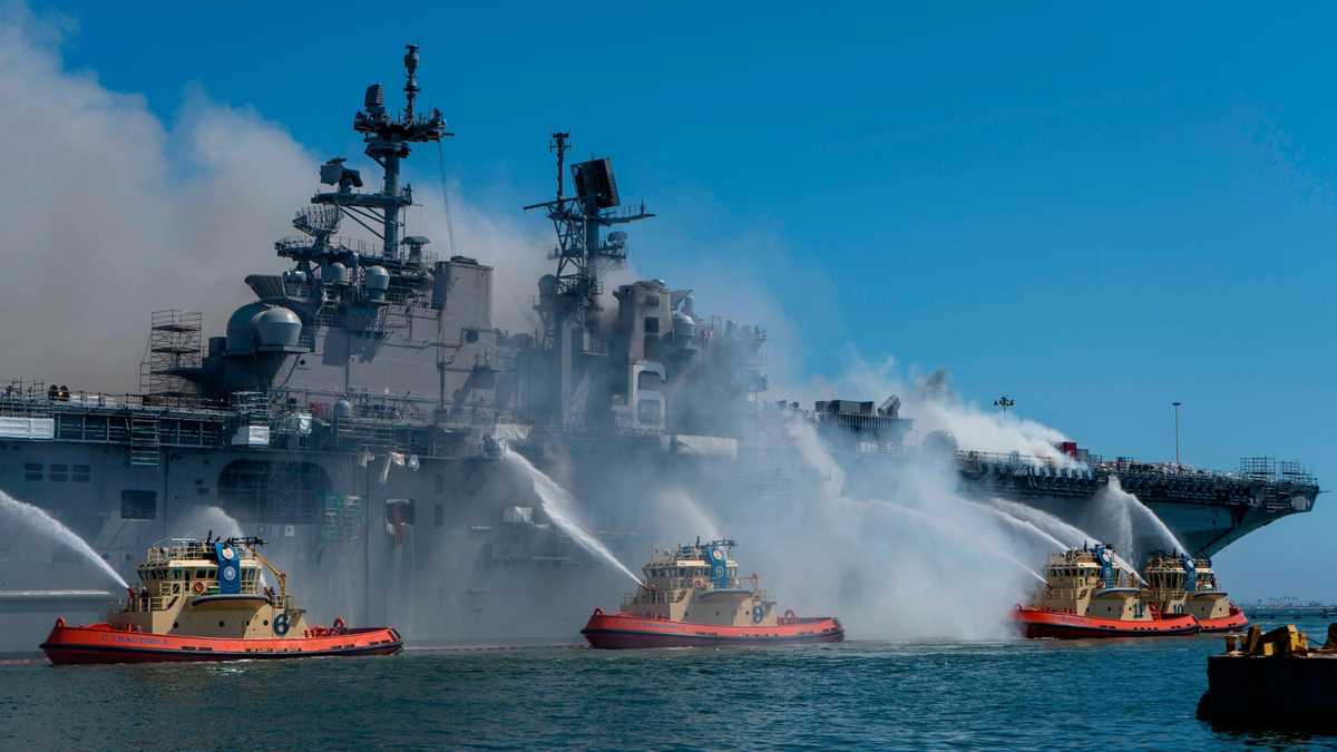 US Navy punishes more than 20 sailors over fire that destroyed warship