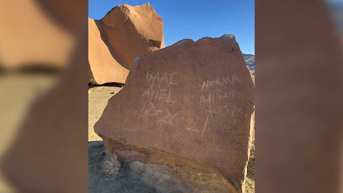 Vandals defaced ancient Big Bend rock art by scratching their names into it