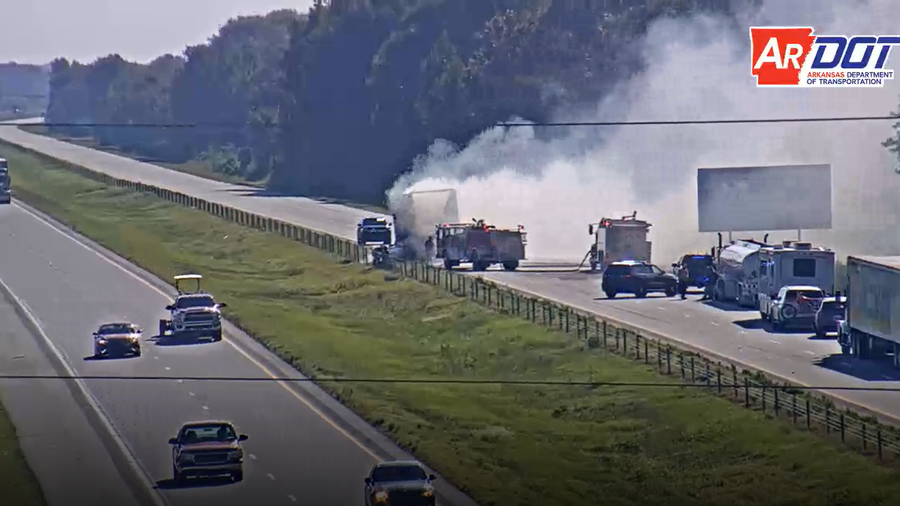Semi-truck caught fire causing I-40 to be temporarily shut down