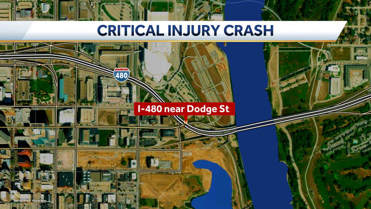 Omaha overnight crash on Interstate 480 critically injures one