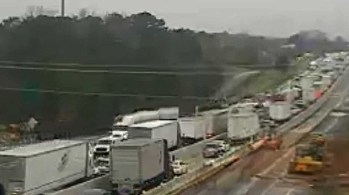 Several crashes lead to miles-long backup on Interstate 85