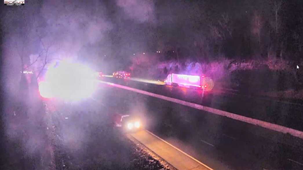 Multi-vehicle crash sparks fire and shuts down eastbound I-70 in Kansas ...