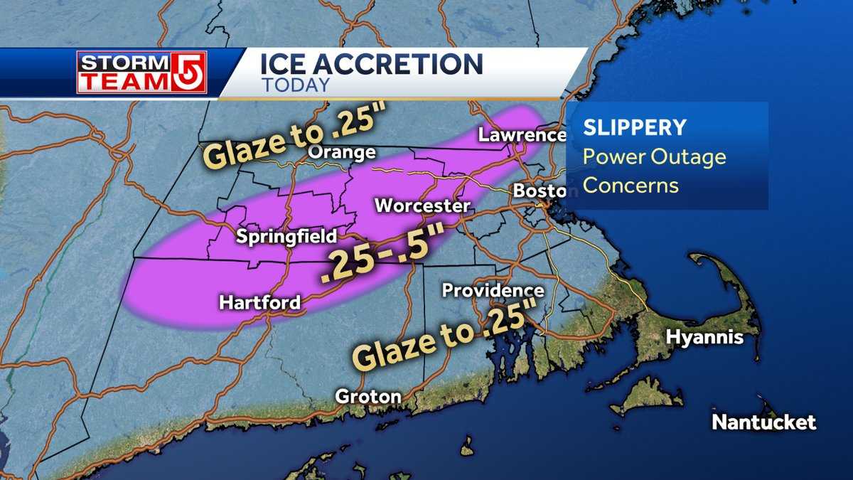 This is why ice accretion is a concern Sunday for parts of Massachusetts