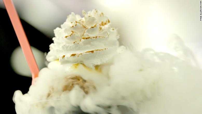This ice cream stretches and smokes