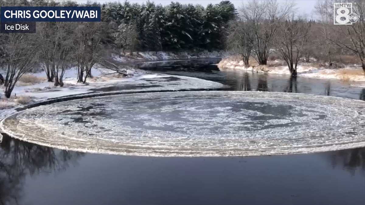 Another ice disk forms on Maine river