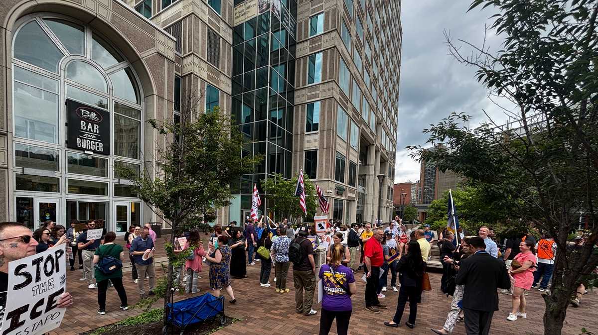Hundreds rally in downtown Pittsburgh calling for an end to ICE raids