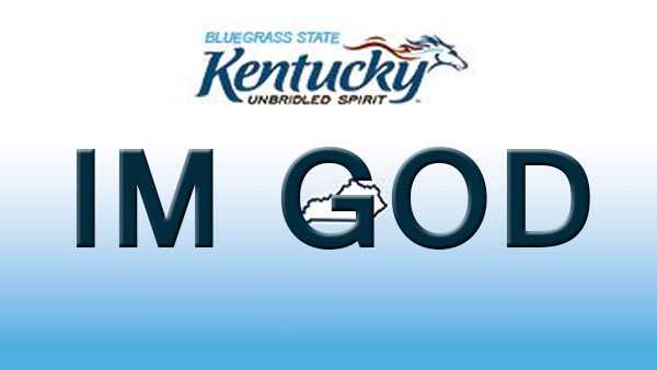 Kentucky denies atheist request for 'IM GOD' license plates