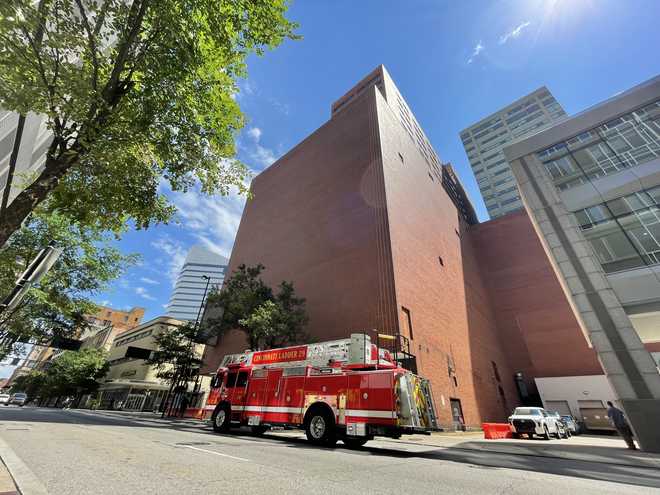 CFD: Fire sparked during demolition at Terrace Plaza; firefighter injured