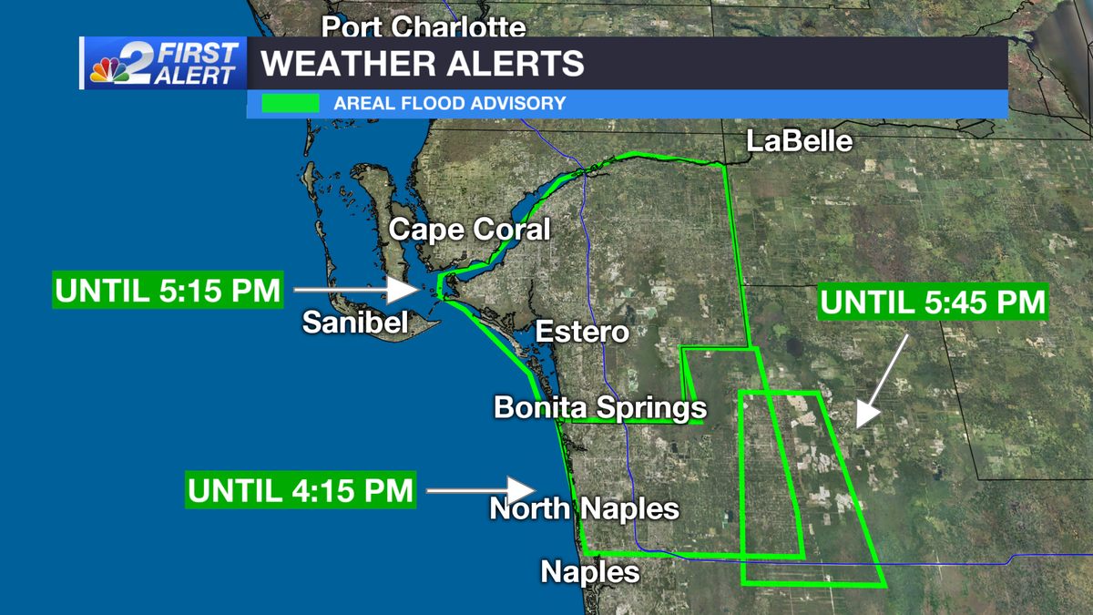 Flood advisory issued for northwestern Collier County, parts of Lee County