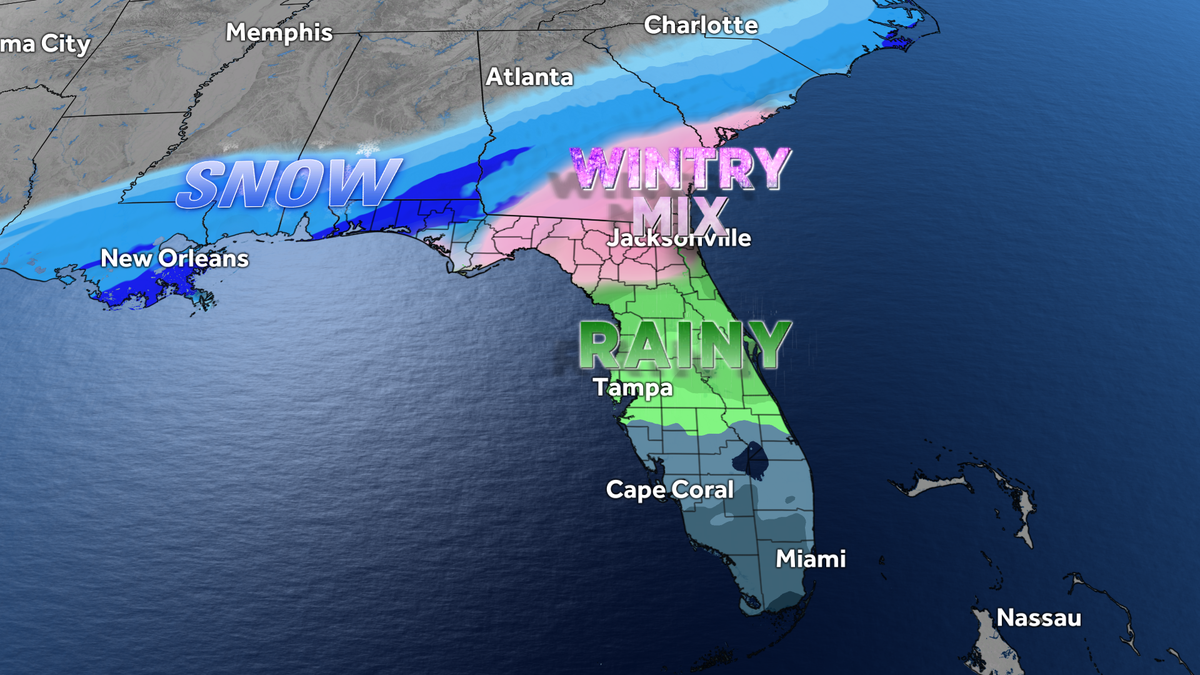 Historic winter storm blanketing parts of Florida with snow, sleet and ice