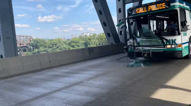 Scene of TANK bus crash cleared on Brent Spence Bridge