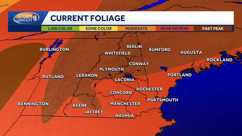 New Hampshire foliage tracker: Colors at or near peak for most