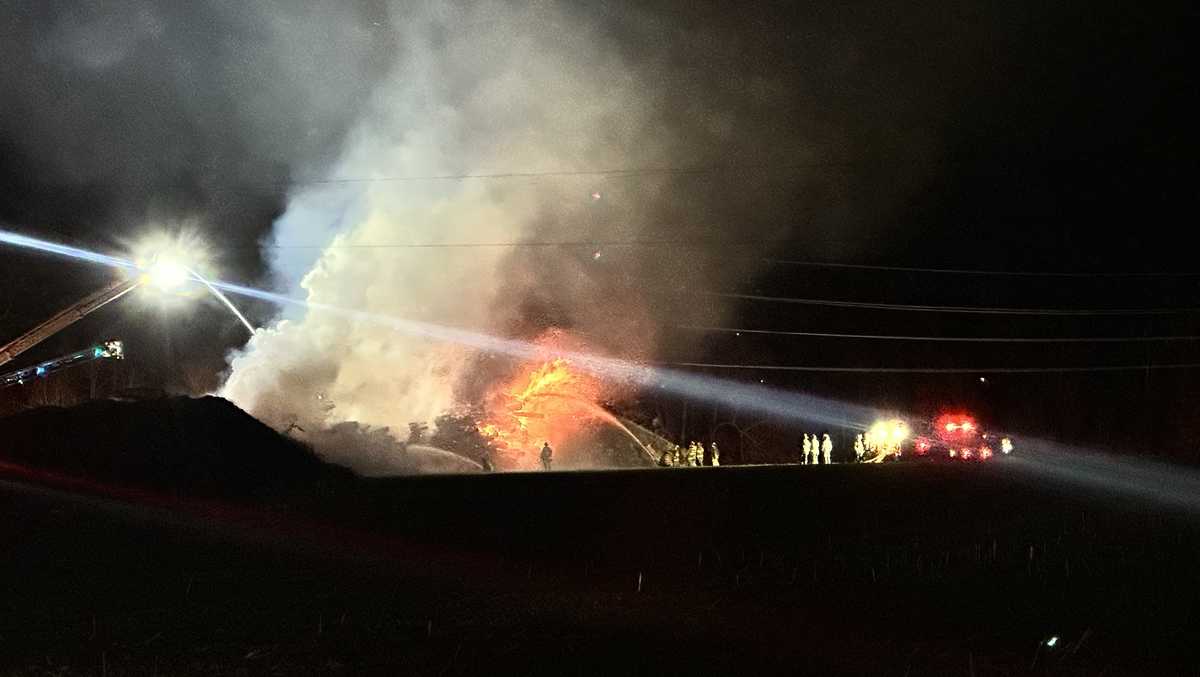FD: No injuries after major log pile fire breaks out in Lancaster County