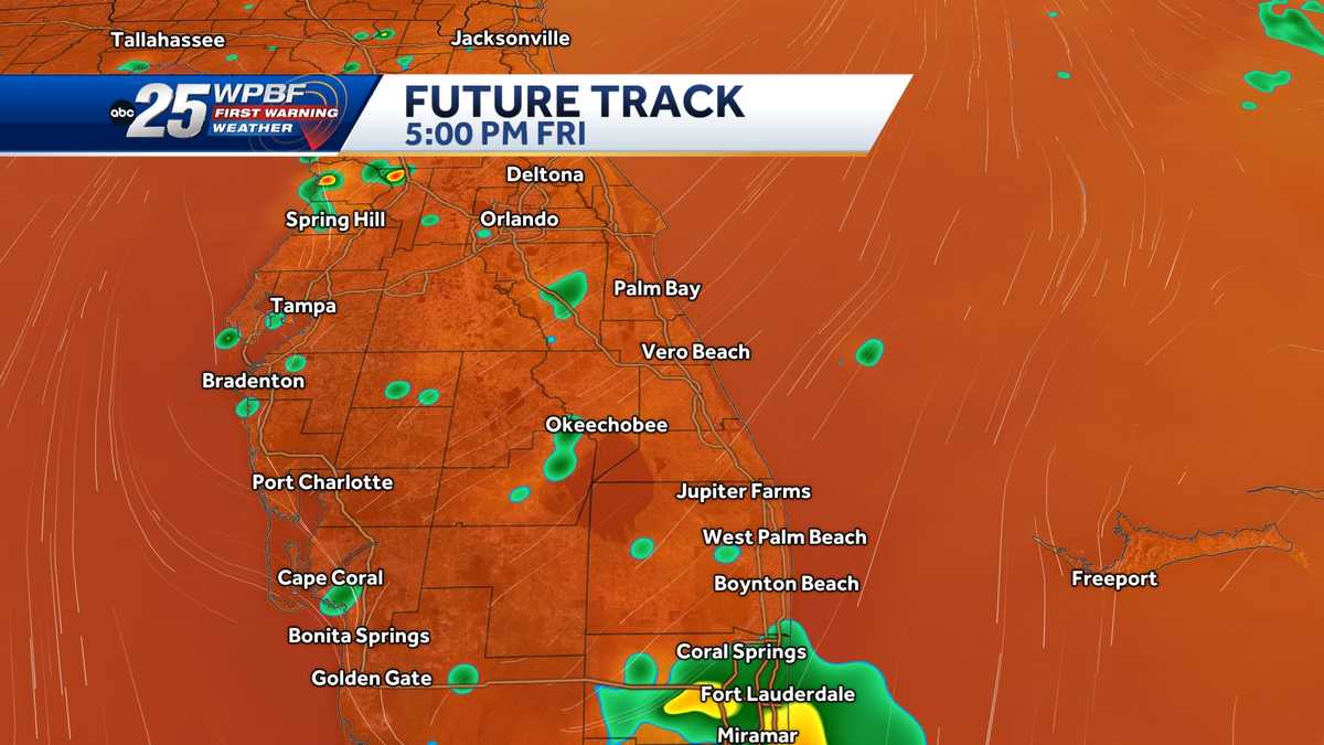 Chance of late afternoon and evening strong storms across South Florida