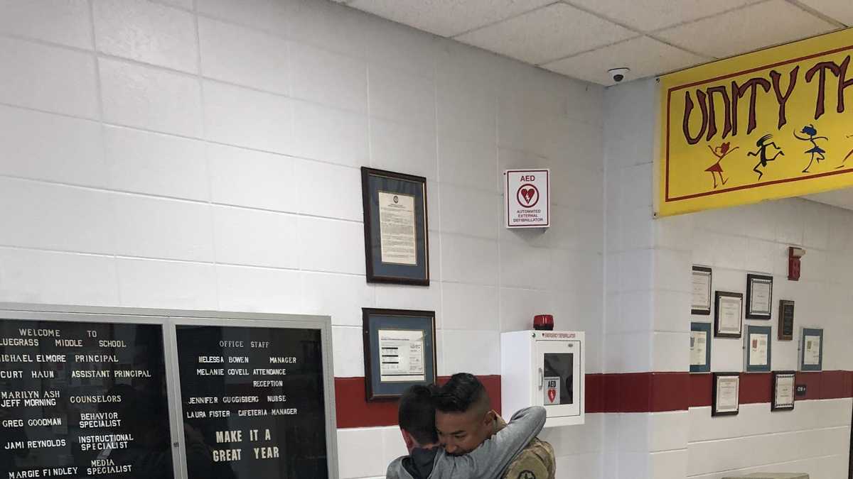 Deployed for nearly a year, Kentucky soldier surprises little brother ...