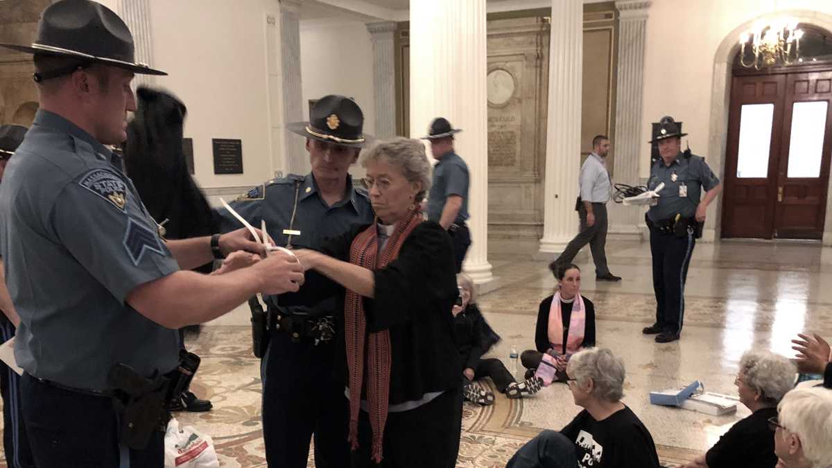 More than a dozen protesters arrested at Massachusetts Statehouse