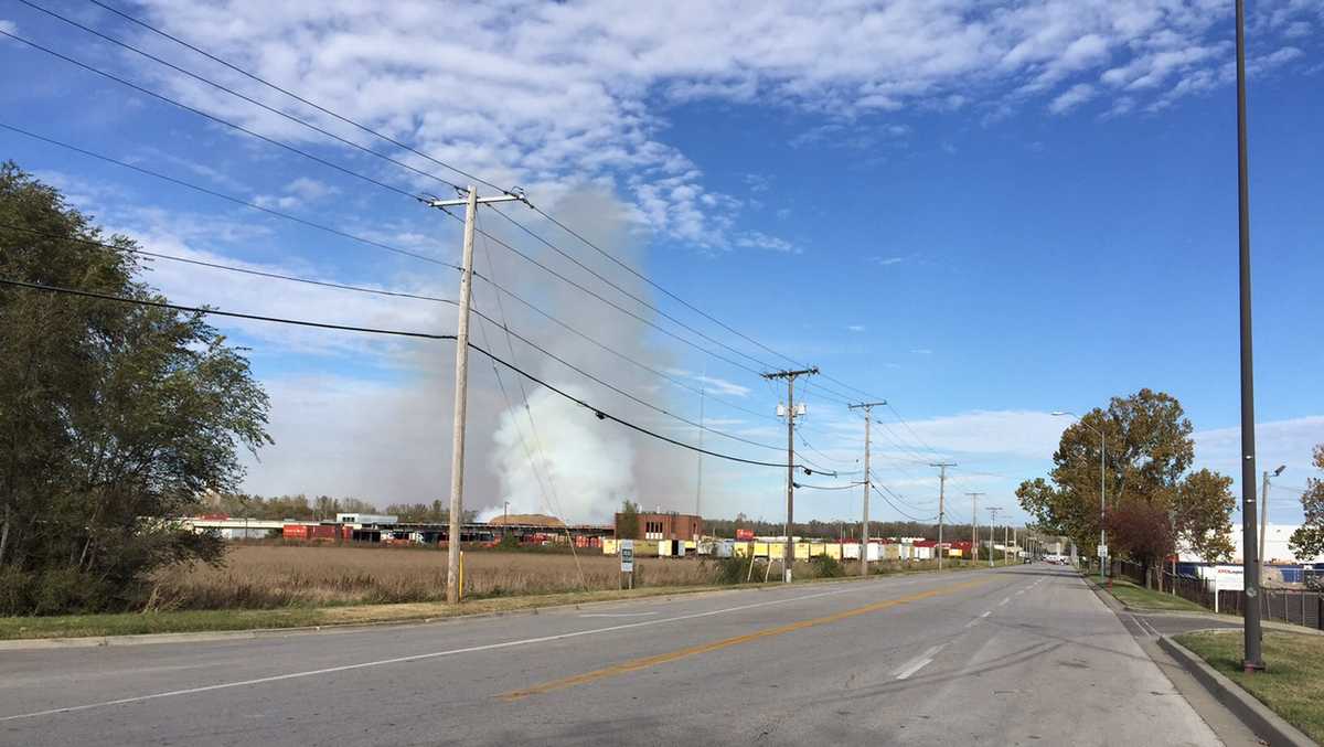 Large plume of smoke near the MO river was massive mulch and grass fire