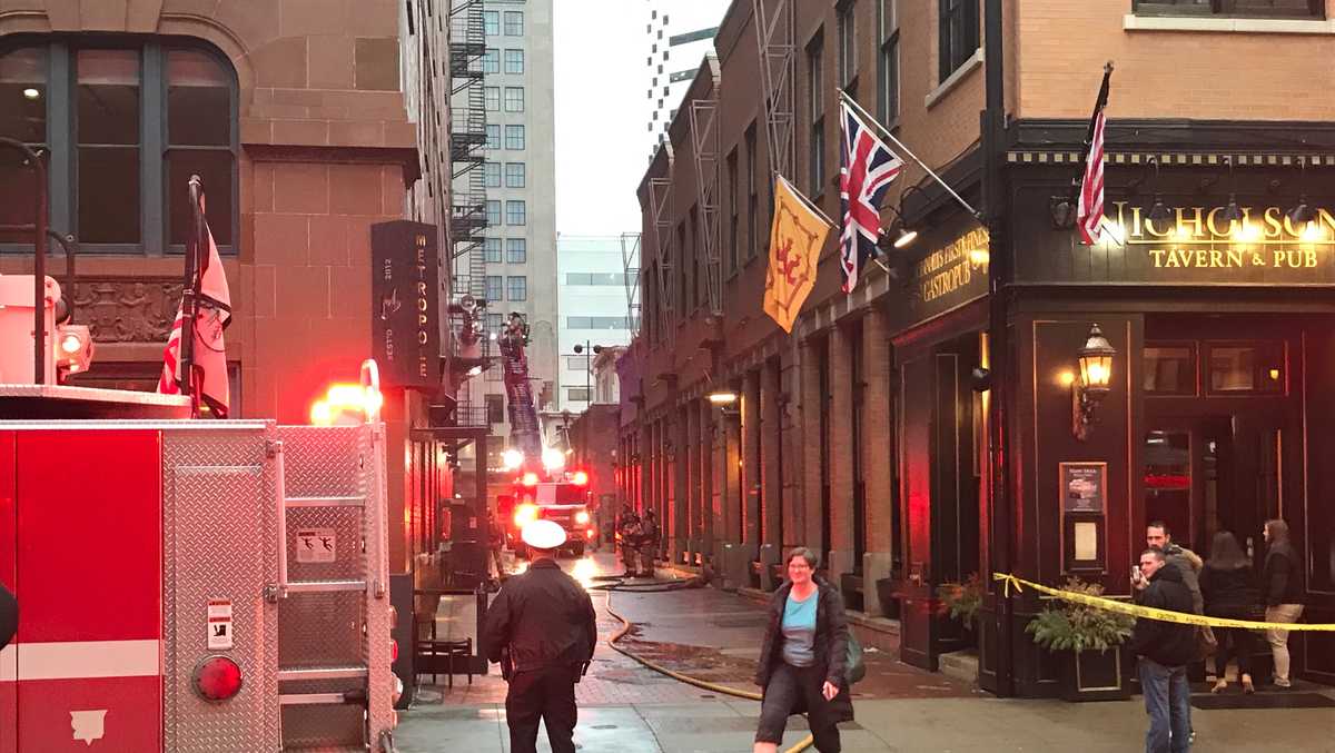Fire breaks out inside downtown hotel's kitchen