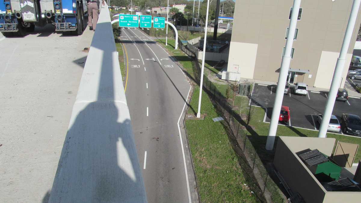 Motorcyclist dies after falling 100 feet from overpass in hit-and-run ...