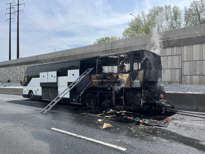 Fisher College baseball team's bus bursts into flames in Maryland ...
