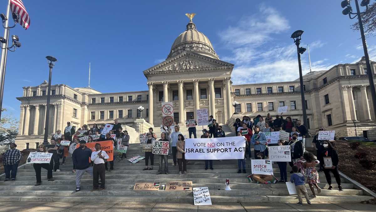 Protesters gather against state bills limiting free speech