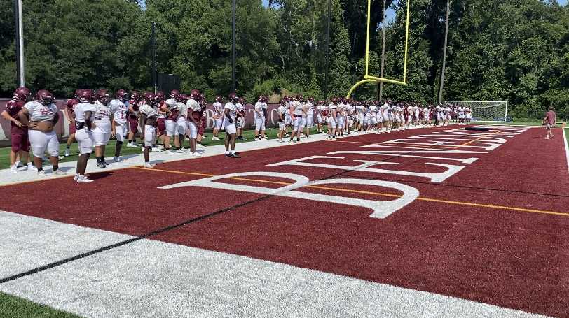 First day of pads for the defending back-to-back state champion Cadets