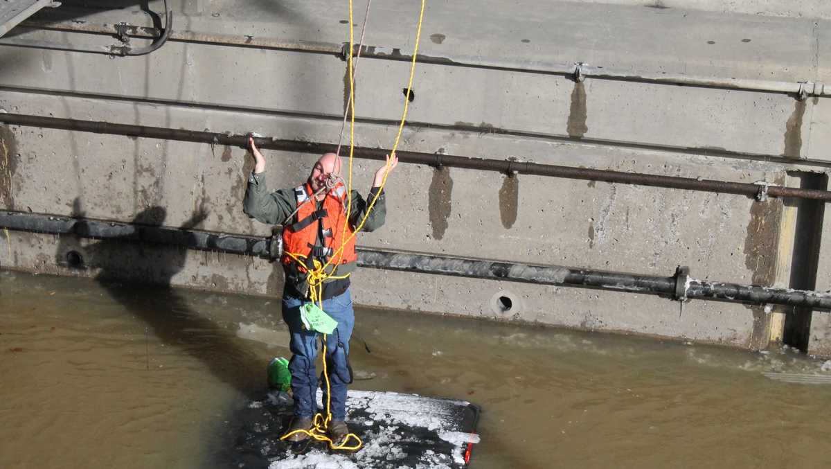 Photos: Man rescued from flood waters on parkway in downtown Pittsburgh