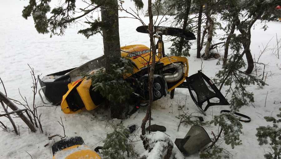 Massachusetts man dies after snowmobile goes airborne, crashes into tree