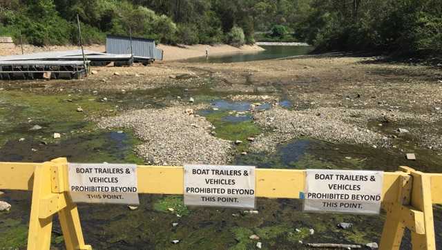 Why is the water so low at Lake Redman?