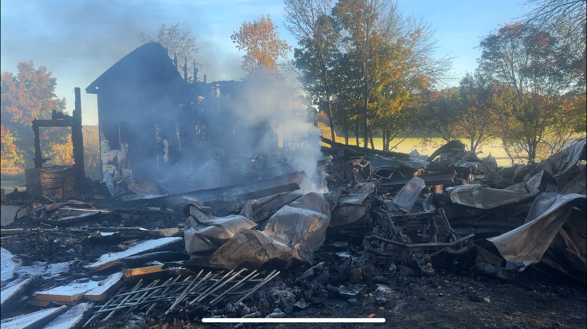 Home completely destroyed by fire in Highgate, Vermont