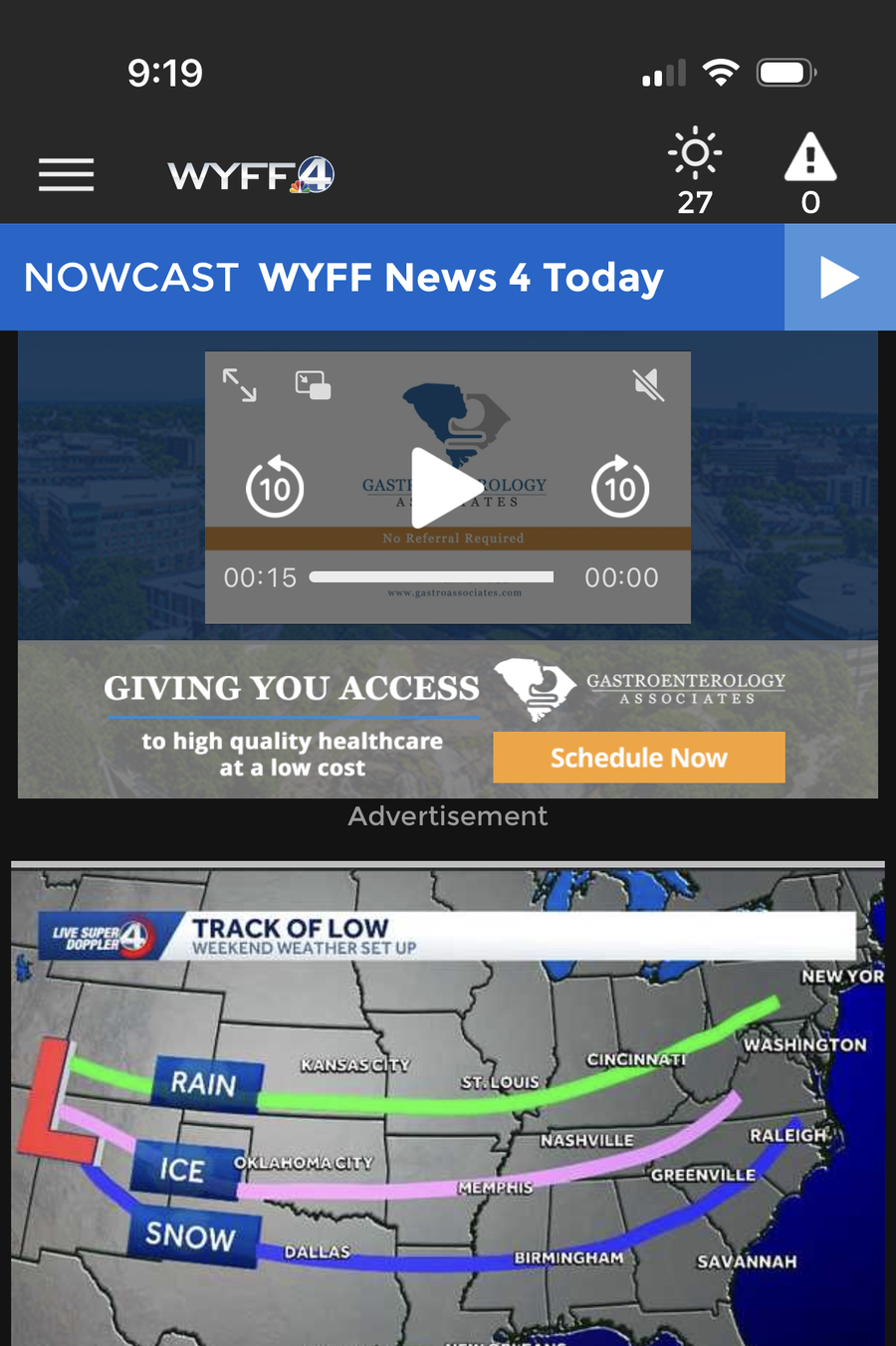 Winter weather alerts from WYFF News 4
