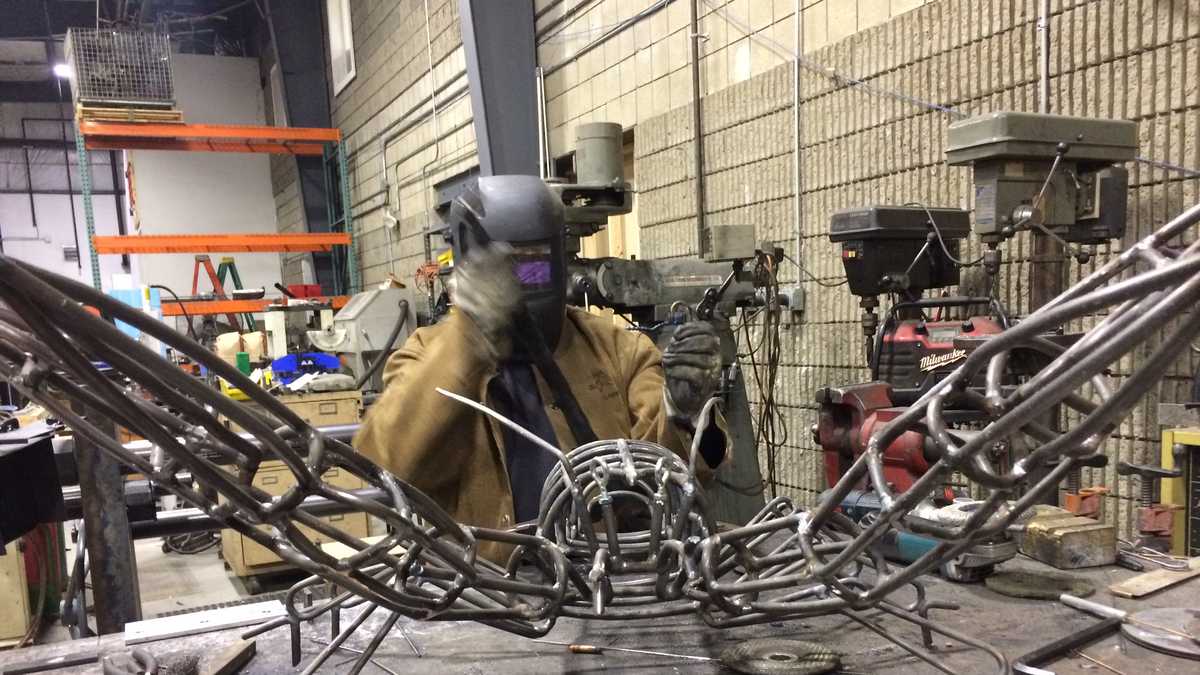 Photos: Portland sculptor turns metal bars into works of art