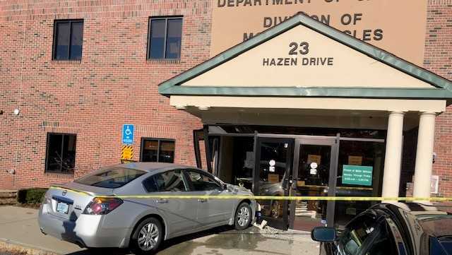 Part of Concord DMV evacuated after car crashes into entrance