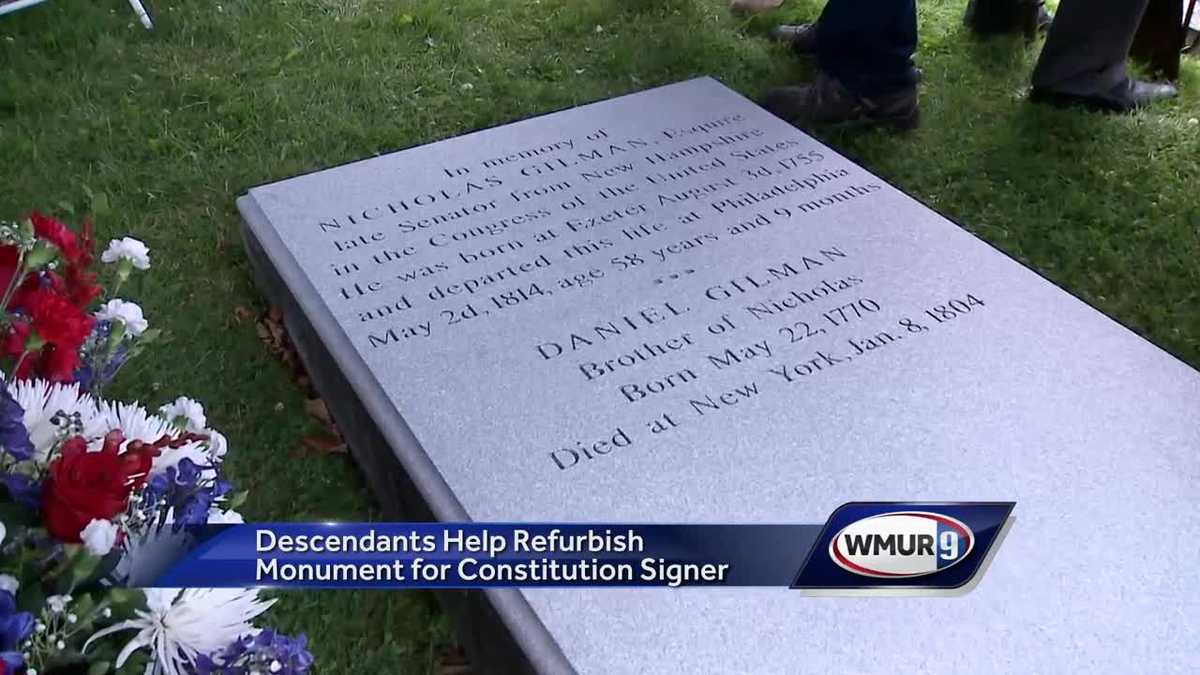 Descendants help refurbish monument of Constitution signer